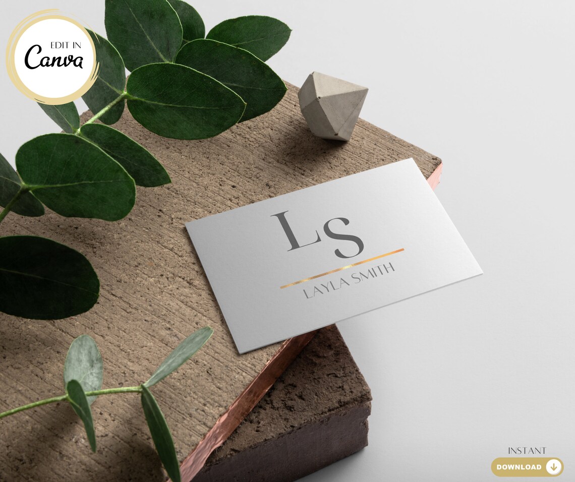 Editable Simple and Minimalist Personal Business Card Printable ...