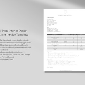 Interior Designer Client Contract, Invoice, Welcome Guide, and FF&E ...