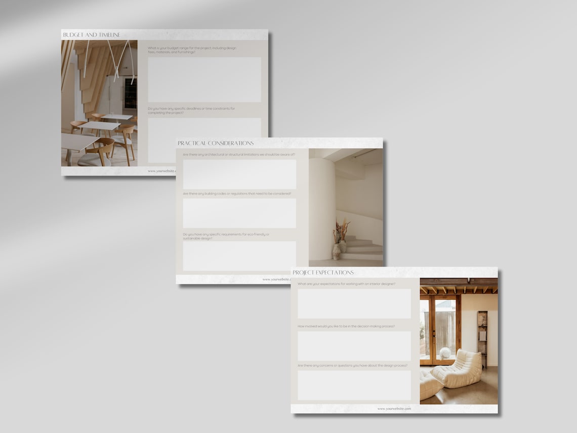 Interior Design Client Consultation Guide Template, Minimalist Interior ...