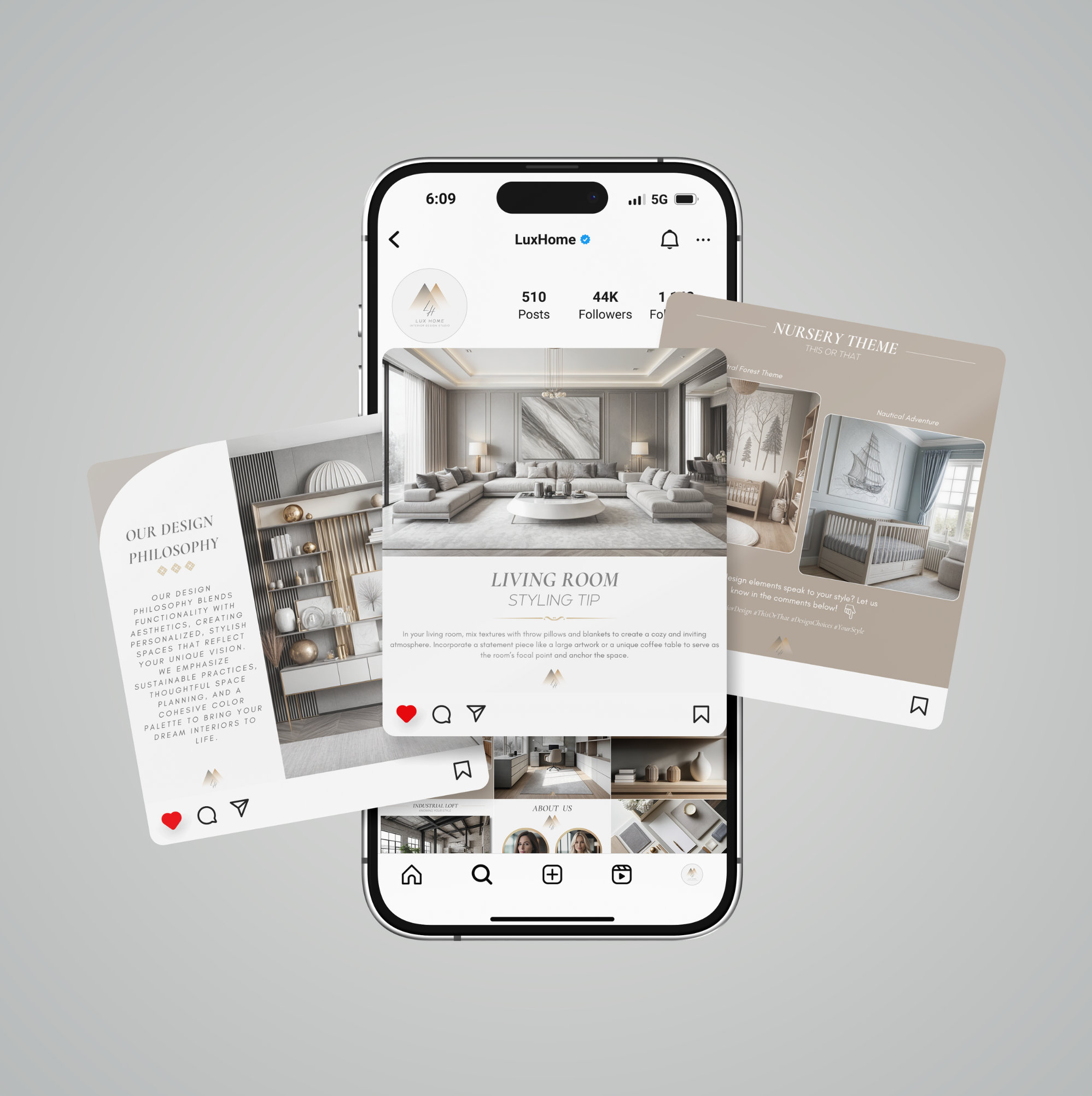 Interior Design Instagram Post Template Social Media Instagram Branding ...