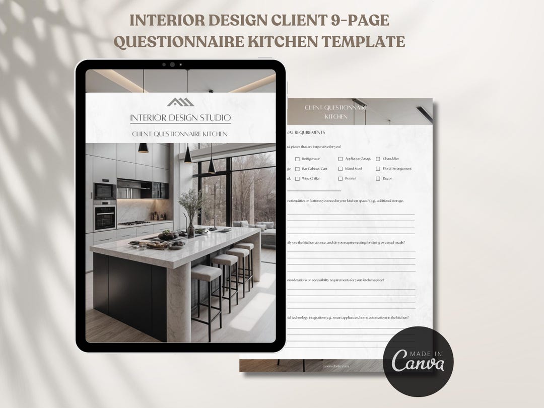 Modern Interior Design Client Questionnaire Kitchen Template Client ...