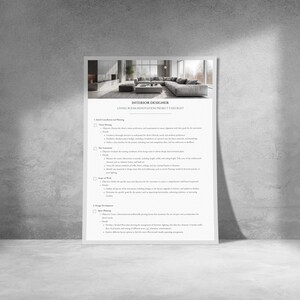 Interior Designer Checklist Living Room Renovation Project Template ...
