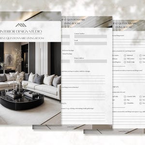 Modern Interior Design Client Questionnaire Living Room Template Client ...