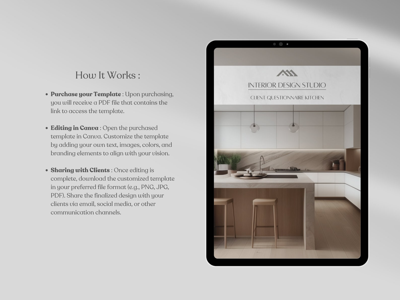 Interior Design Client Questionnaire Kitchen Template Client Onboarding ...