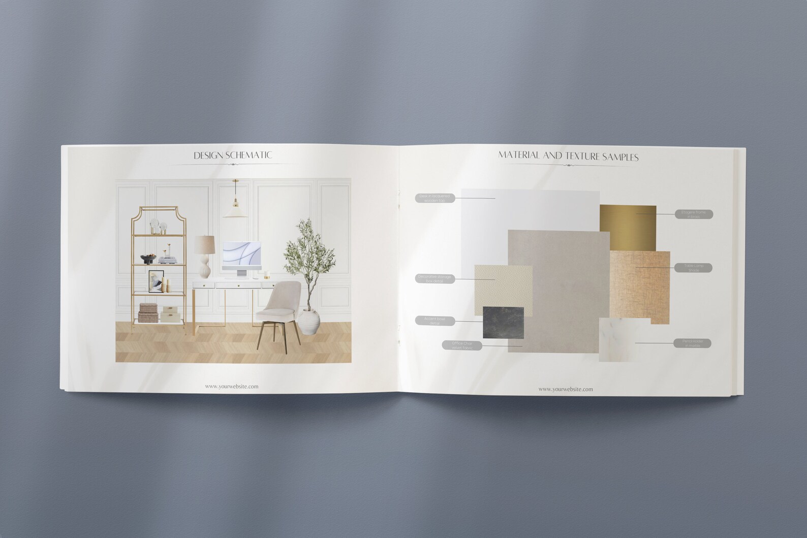 Interior Design Client Presentation Mood Board Template, Home Office ...