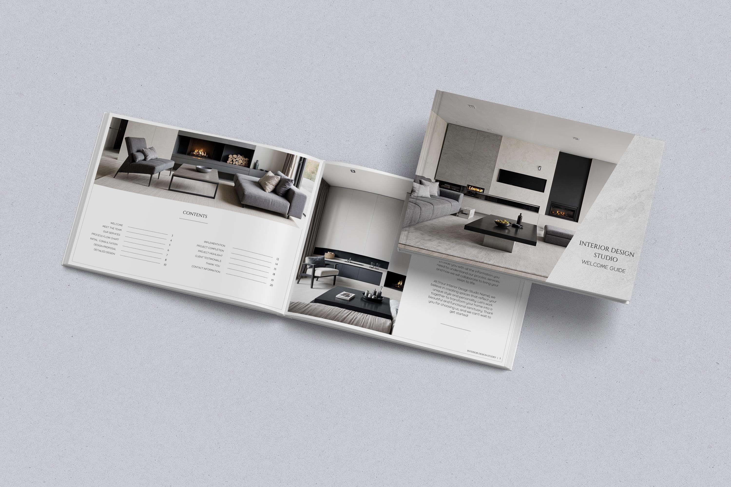 White Minimalist Interior Design Client Welcome Packet Template ...