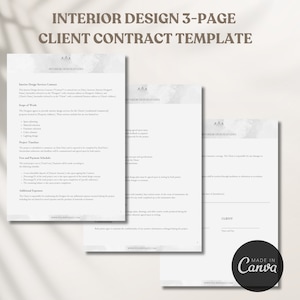 Interior Design Client Contract Template, Client Onboarding, Minimalist ...