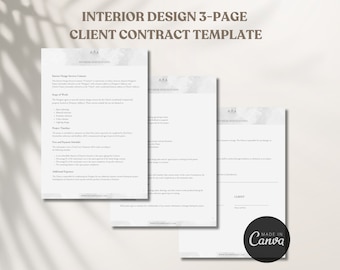 Minimalist Interior Design Client Contract Template, Client Onboarding, Minimalist Interior ...