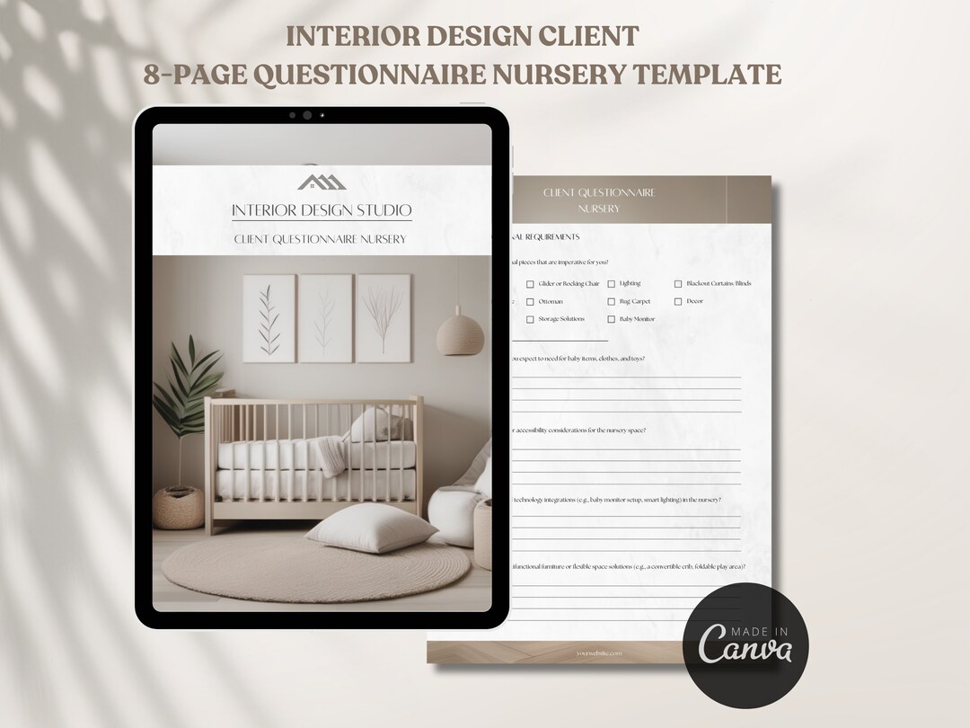 Interior Design Client Questionnaire Nursery Template Client Onboarding ...
