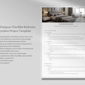 Interior Designer Checklist Bedroom Renovation Project Template ...