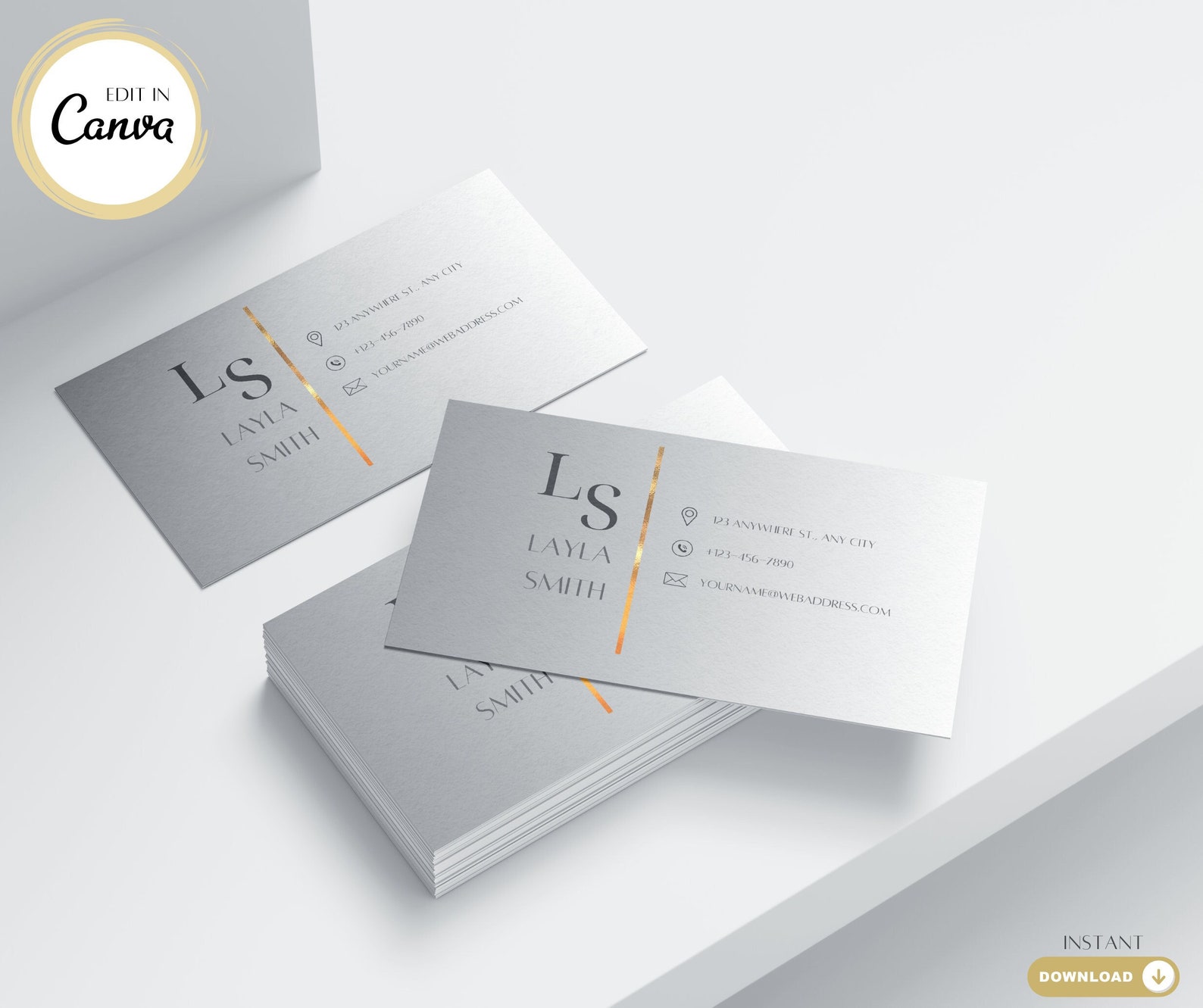 Editable Simple and Minimalist Personal Business Card Printable ...