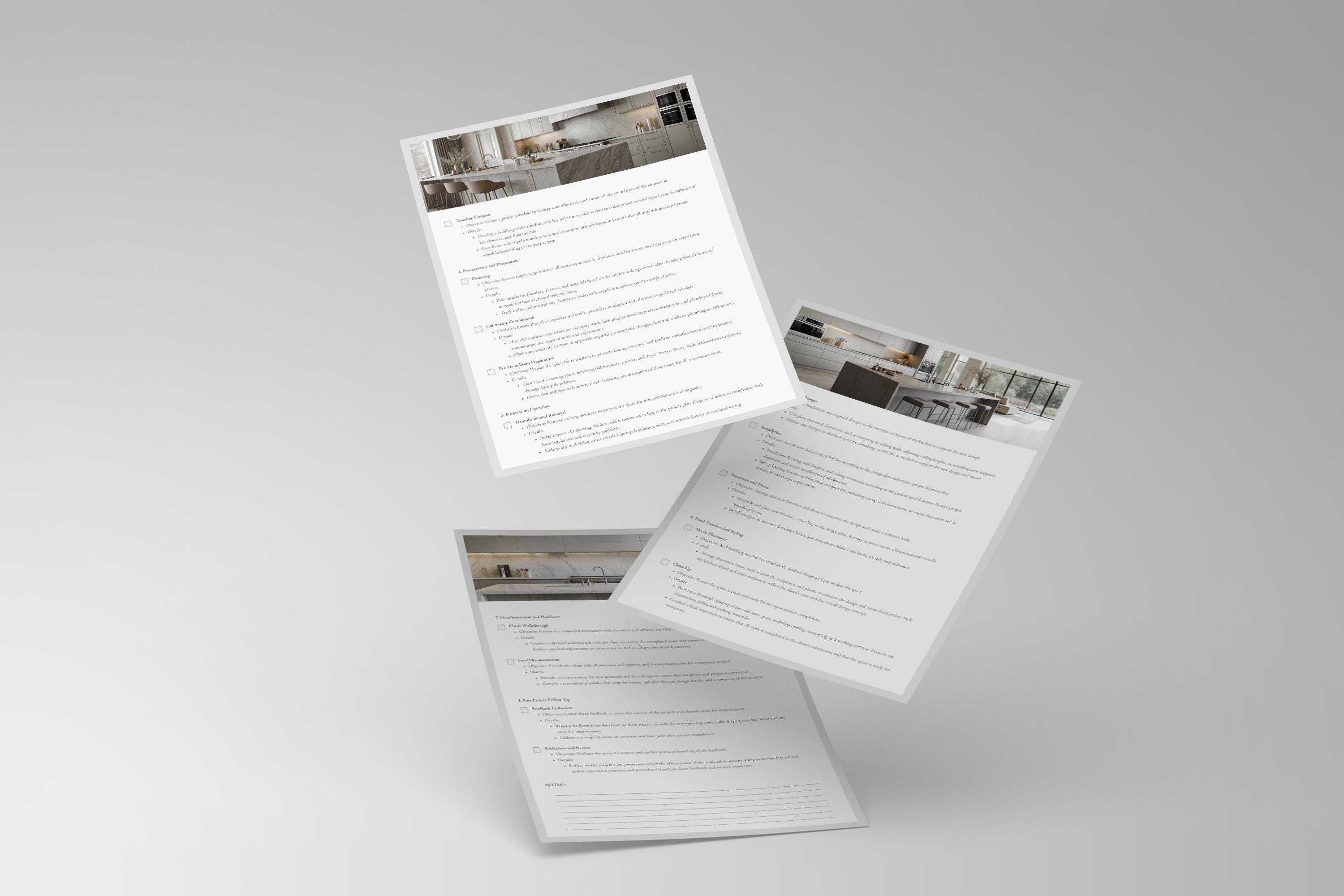 Interior Designer Checklist Kitchen Renovation Project Template ...