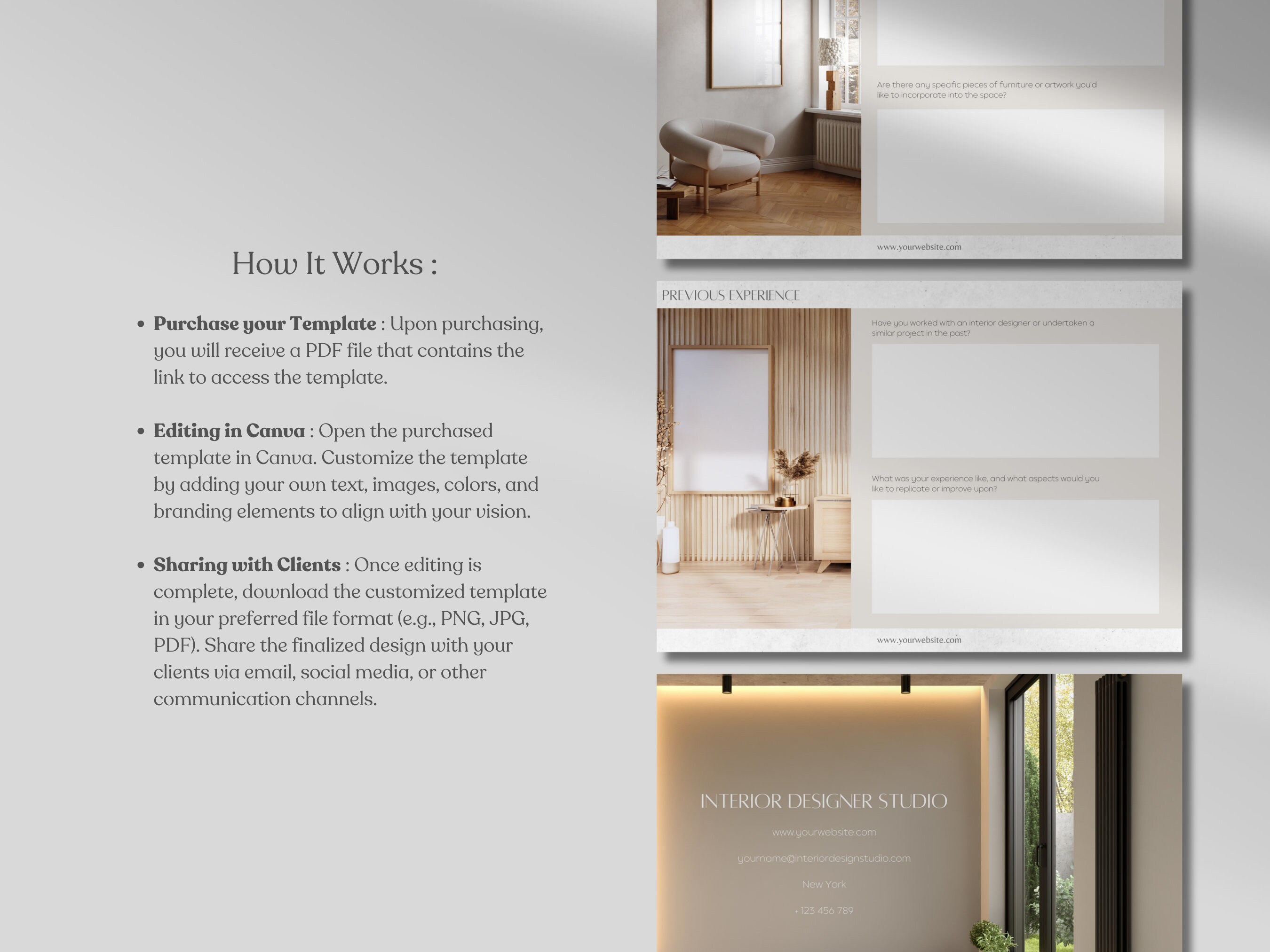 Interior Design Client Consultation Guide Template, Minimalist Interior ...
