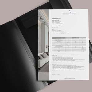 Beige Minimalist Interior Design Client Invoice Onboarding Client ...