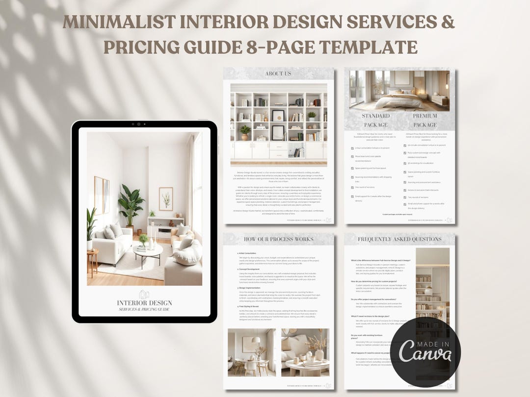 Interior Design Pricing Guide Template, Minimalist Client Onboarding ...