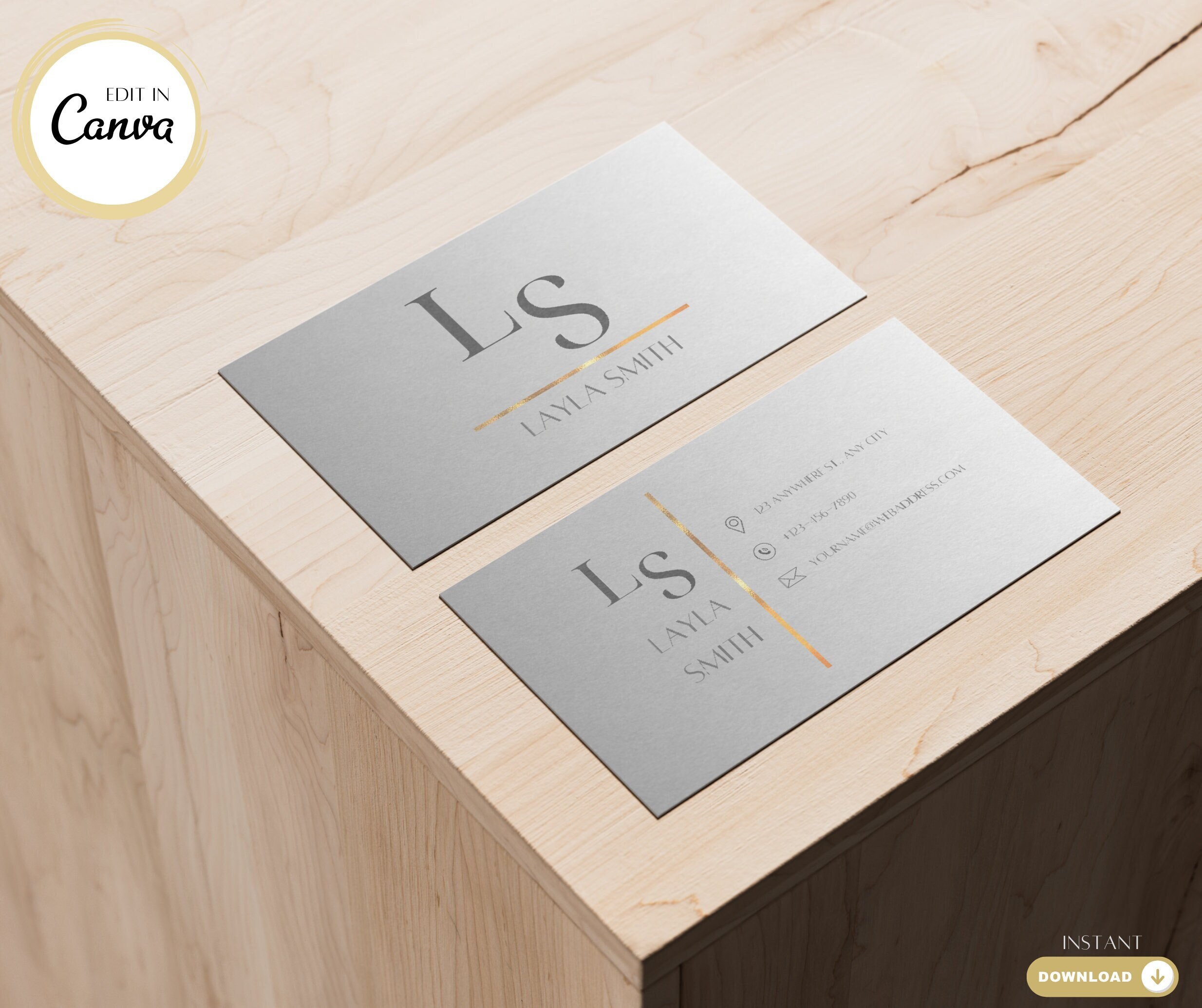 Editable Simple and Minimalist Personal Business Card Printable ...