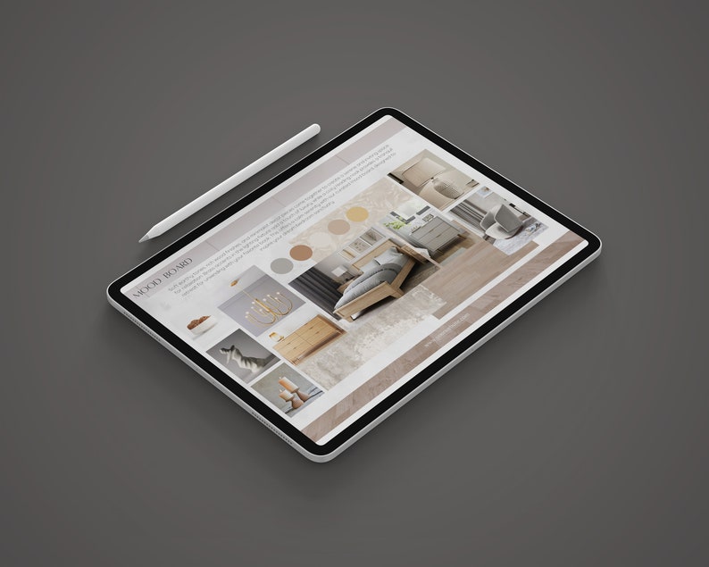 Interior Design Client Presentation Mood Board Template, Contemporary ...