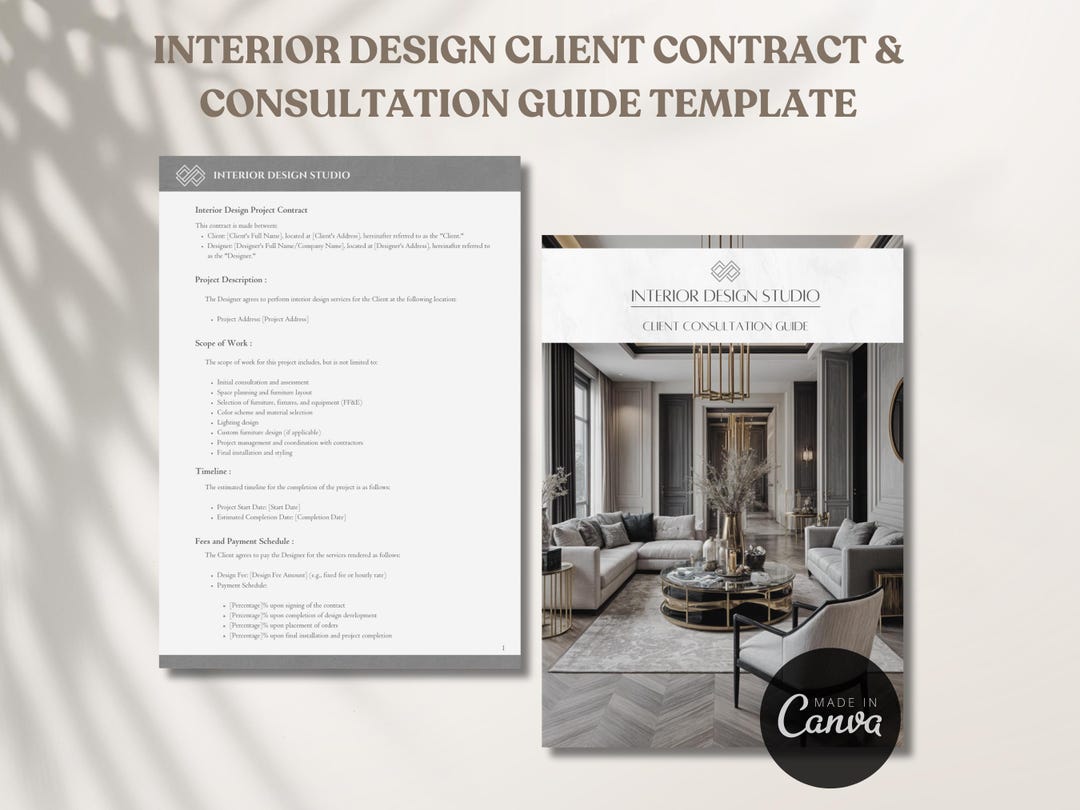 Modern Minimalist Interior Design Client Contract and Client Guide ...