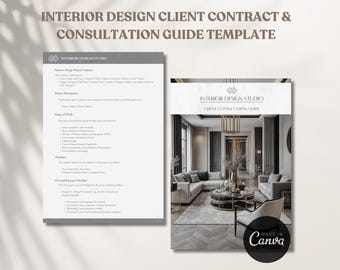 Modern Black Interior Design Client Contract and Project Proposal Template Onboarding Client ...