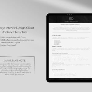 Minimalist Black Interior Design Client Contract Template Client Onboarding Minimalist Interior ...