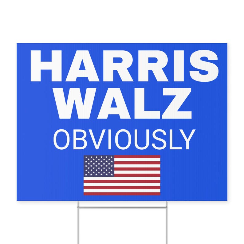 Harris Walz Obviously Yard Sign - Etsy