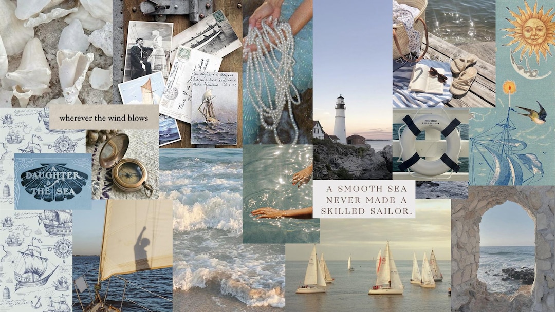 Coastal/nautical Aesthetic Computer Wallpaper - Etsy