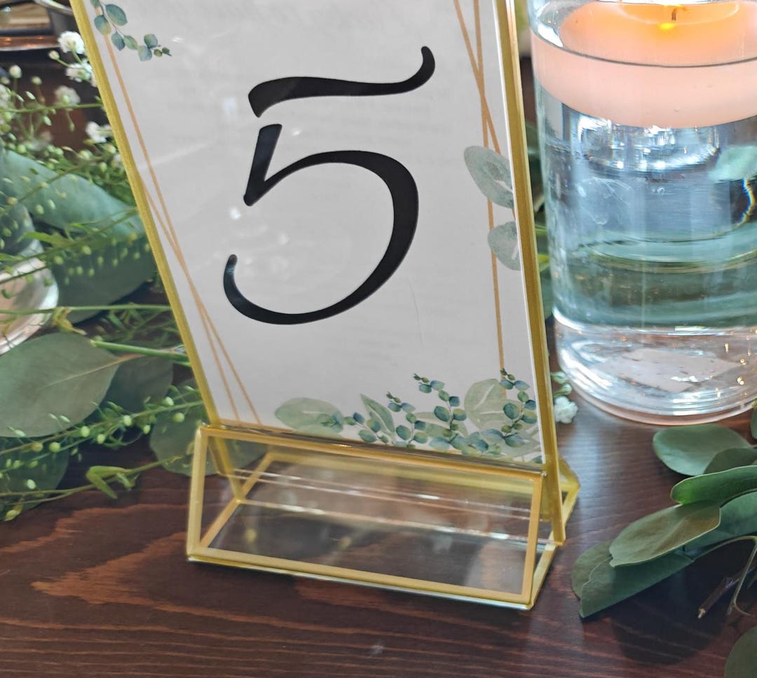 Table Numbers With Forest Theme, Eucalyptus Table Numbers, Greenery ...