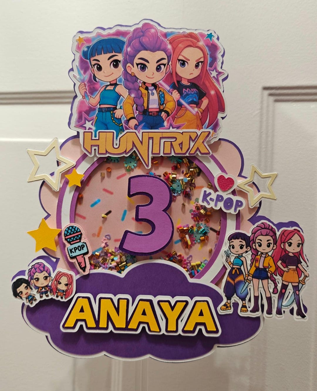 Personalized Huntrix Kpop Cake Topper, Demon Hunter Birthday Party ...