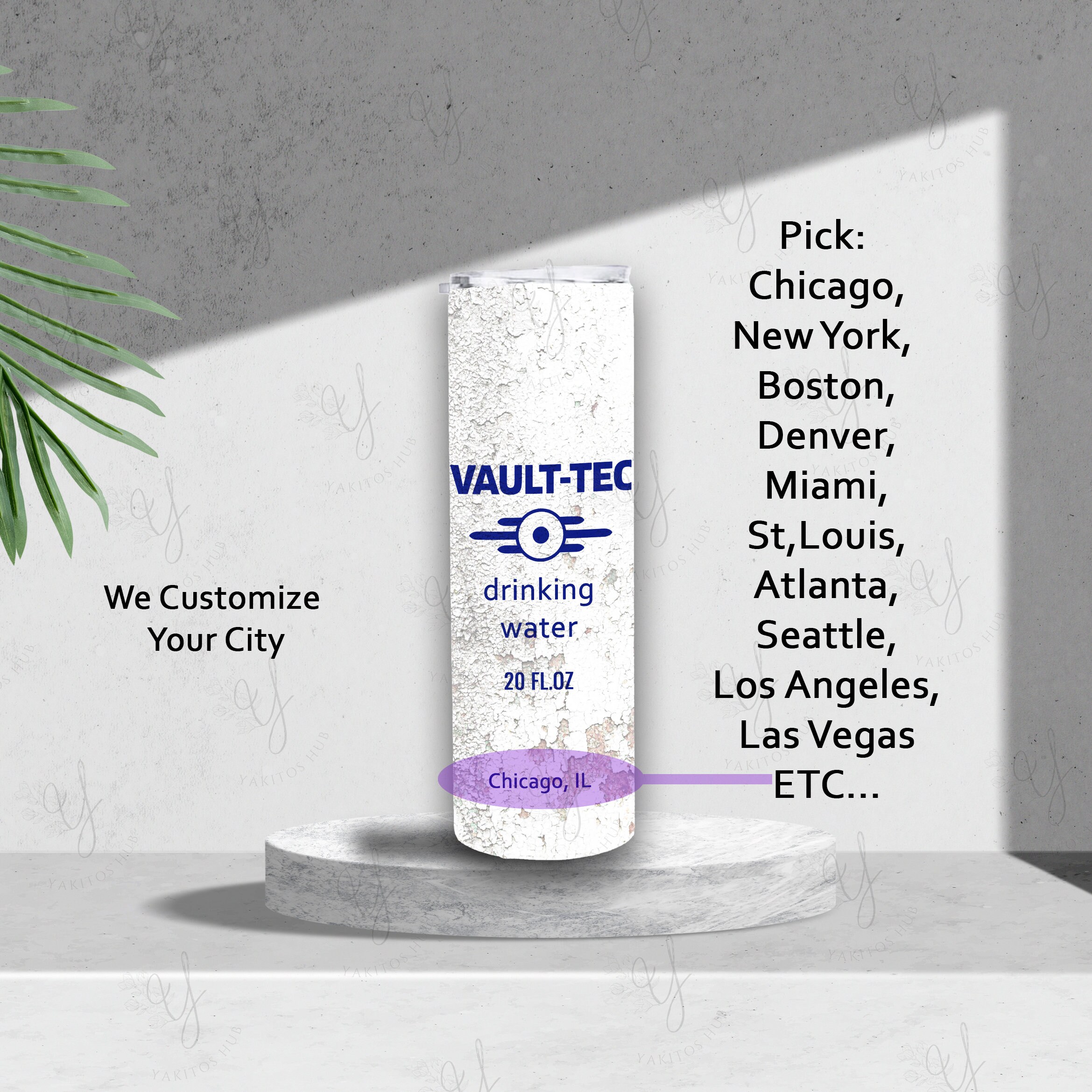 Fallout VAULT-TEC Pure Water Tumbler From 20.oz Customize Your City ...