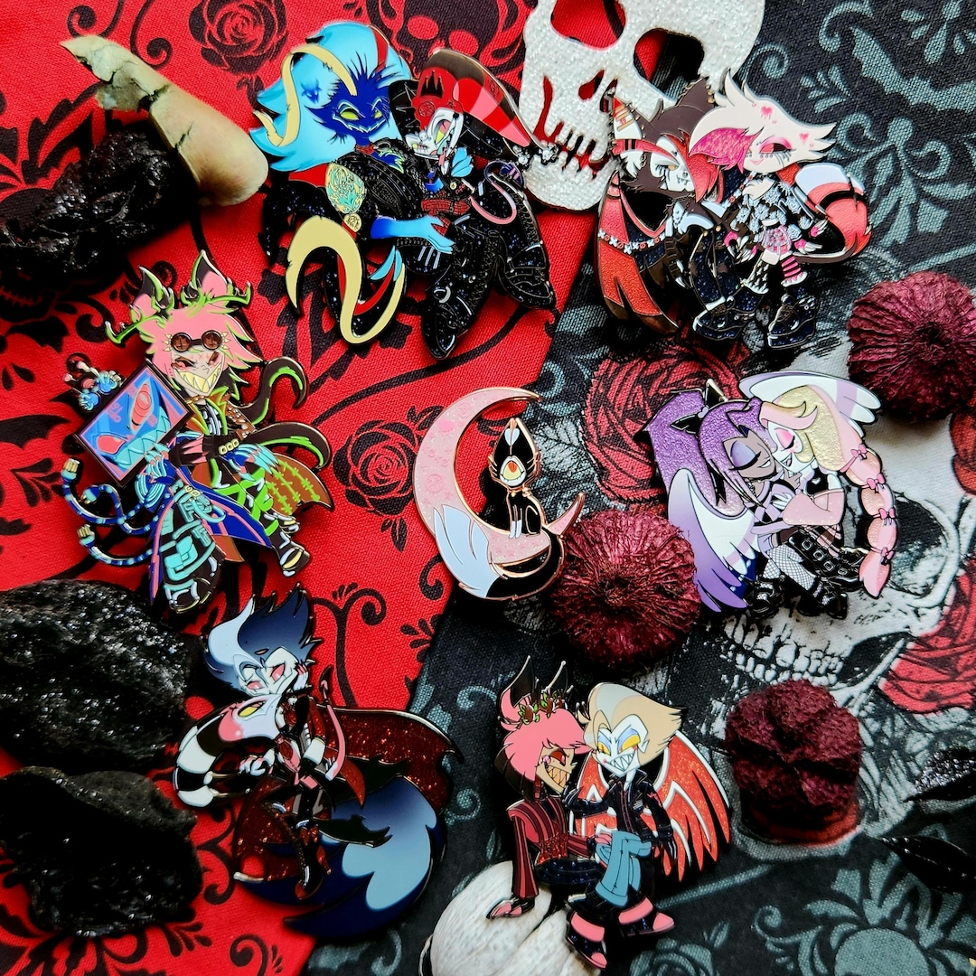 Hazbin Hotel Helluva Boss Hellbound Hearts Enamel Pin Set - Chaggie ...