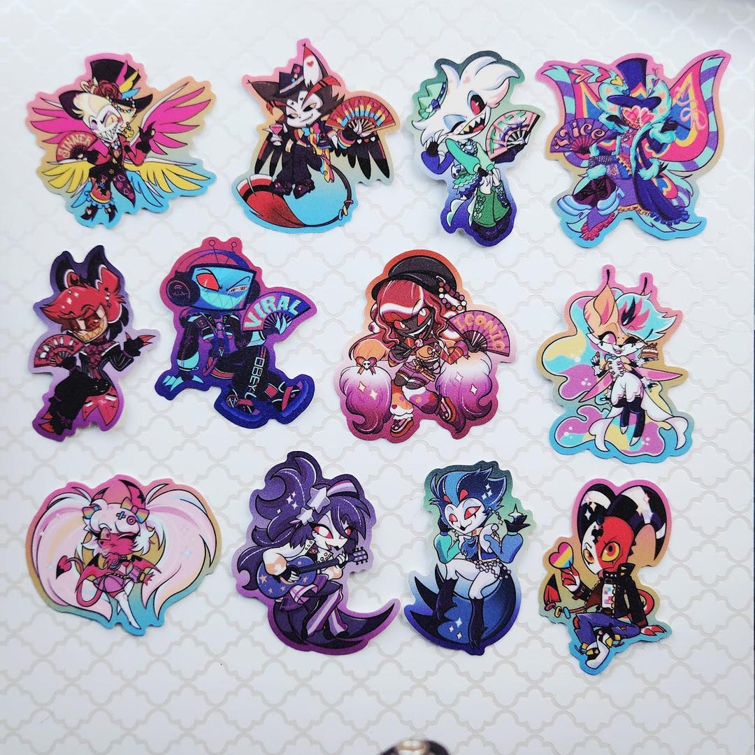Hellbound Kawaii Pride Frosted Stickers - Alastor, Lucifer, Vox ...