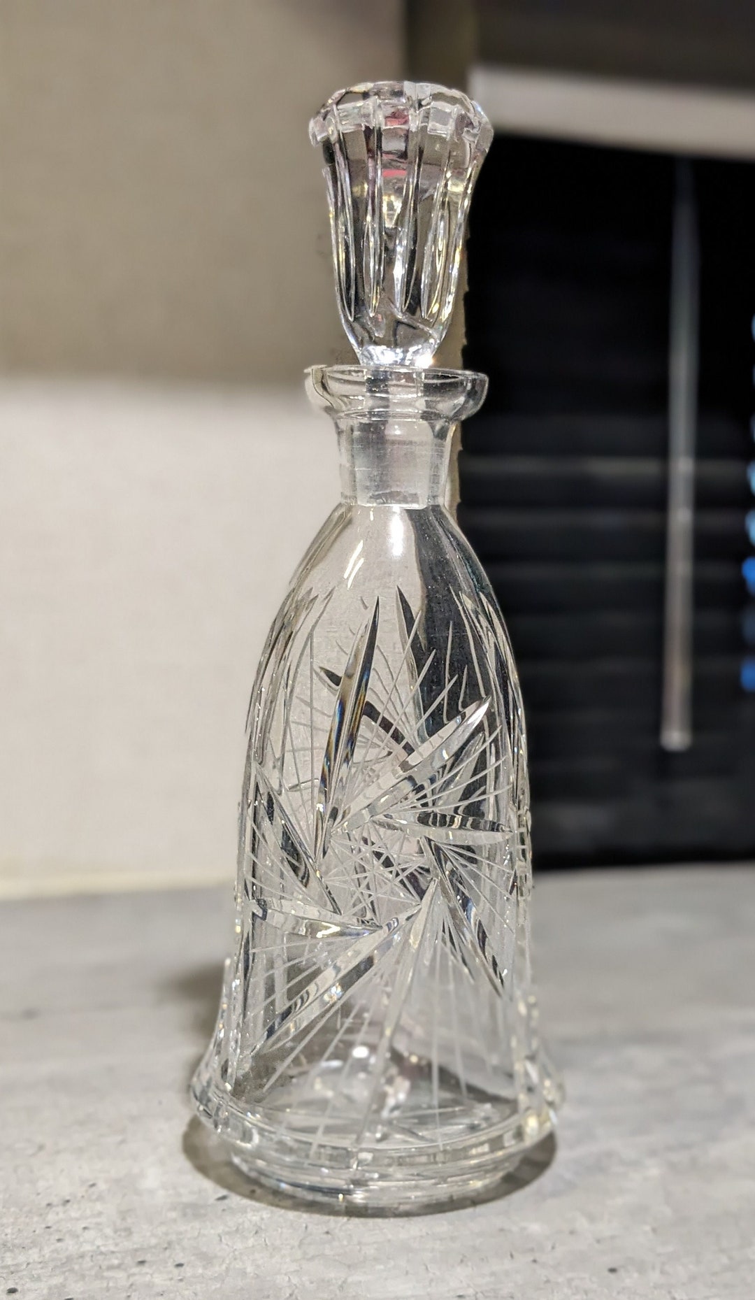 Vintage Bell-shaped Crystal Decanter - Etsy