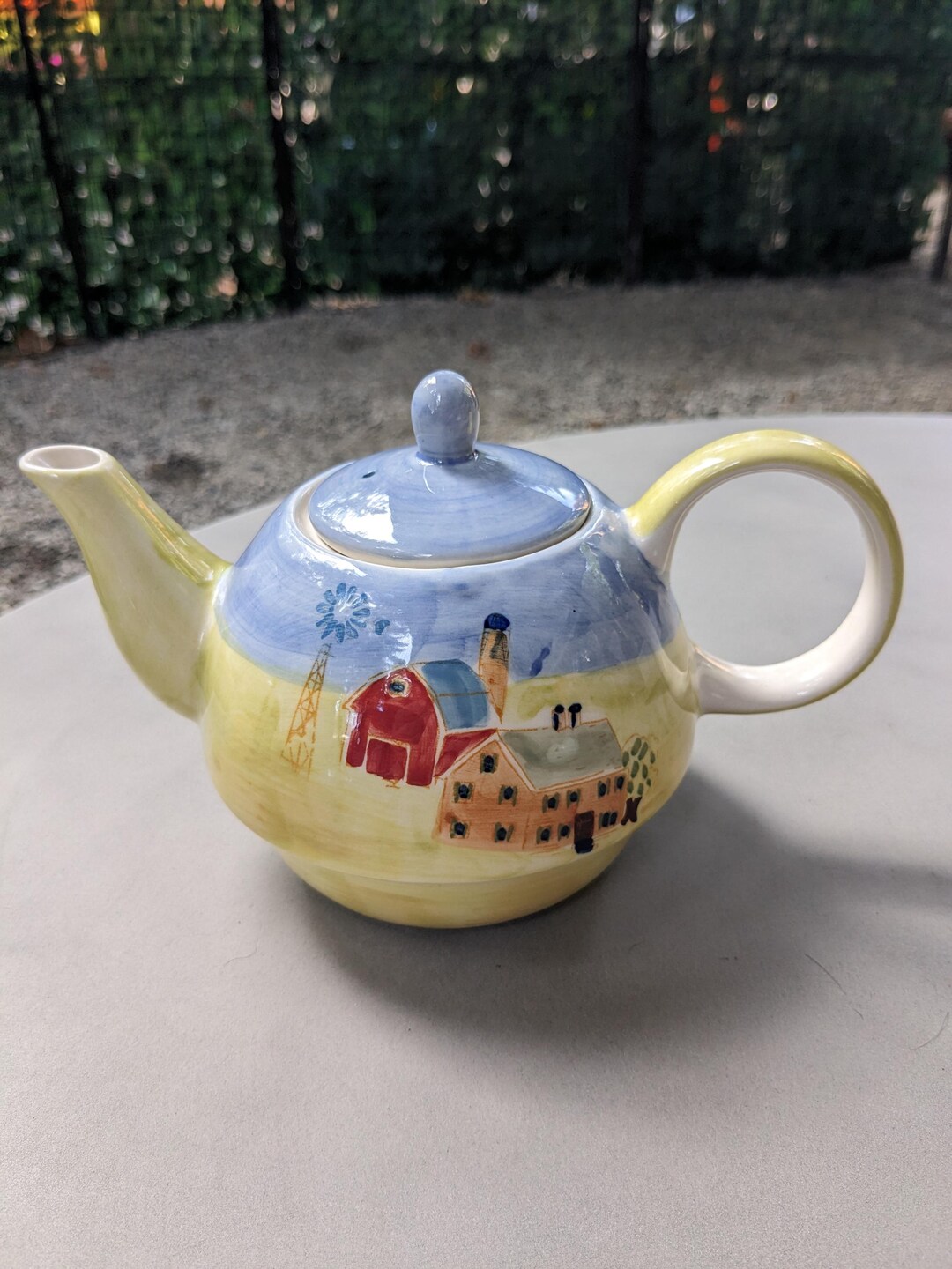 Adorable Small Handpainted Farmhouse Style Vintage Ceramic Teapot With ...