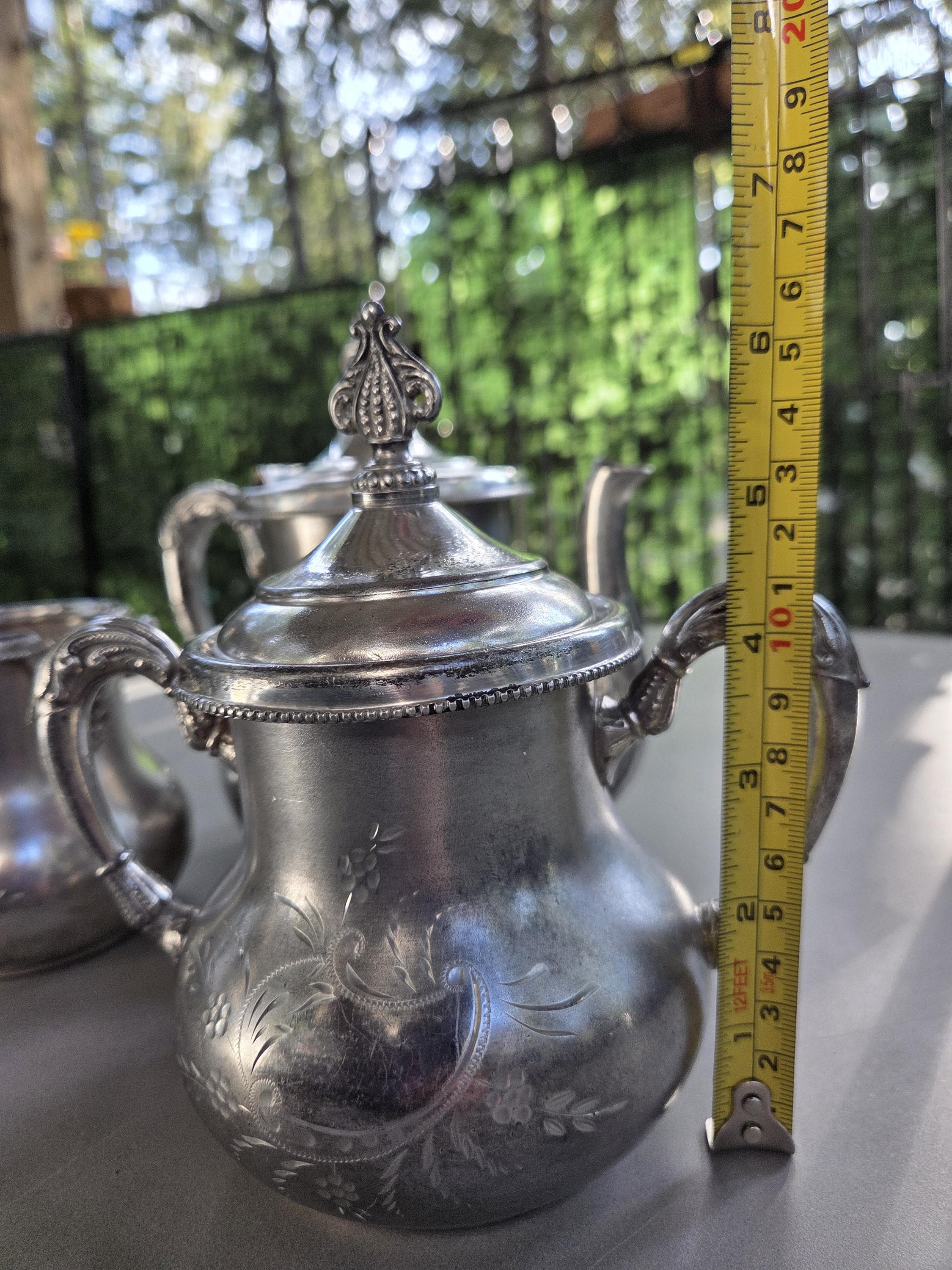 Late 1800s Rare Forbes Silver Co. Quadruple 177 Silver-plated Tea Set ...