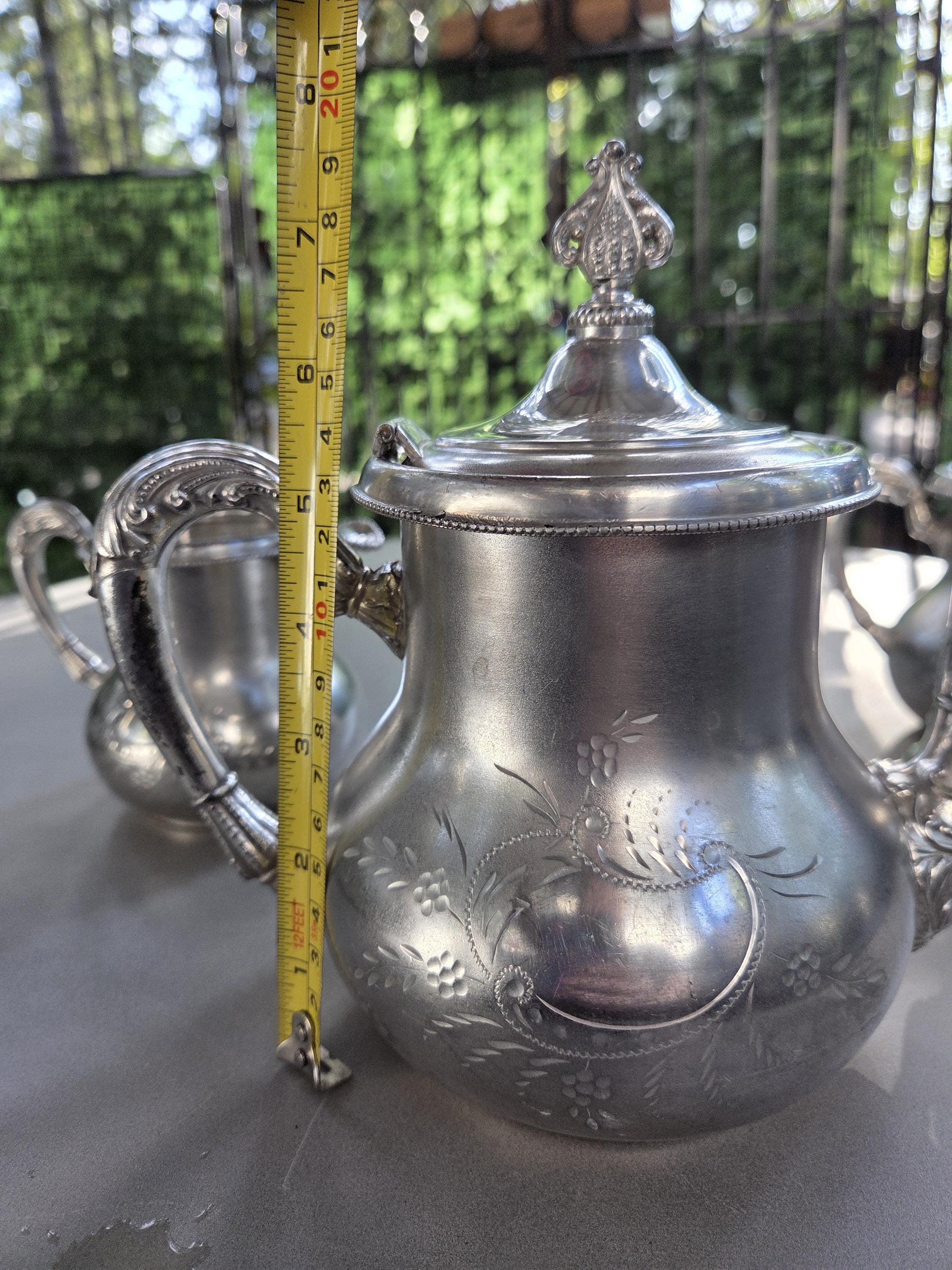 Late 1800s Rare Forbes Silver Co. Quadruple 177 Silver-plated Tea Set ...