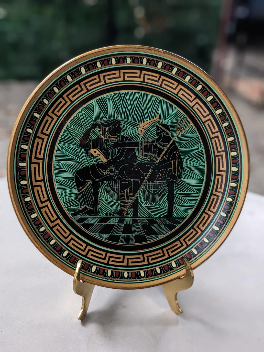 Vintage Handmade Greek Mythology Pottery Plate Signed by Artist D ...