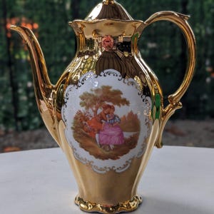 Gorgeous Porcelain Gold Tea Set by STW Bavaria teapot, Sugar Bowl, and ...