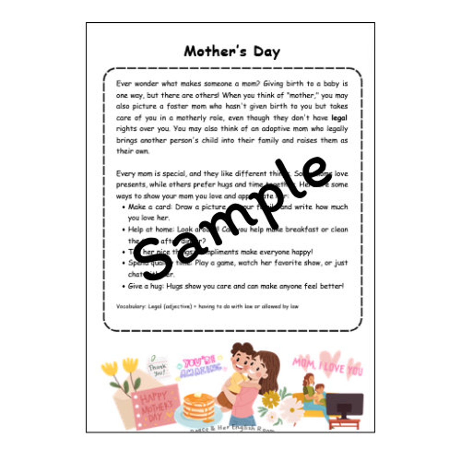 Mother's Day Worksheets, Workbooks, Activities, Reading Comprehension ...