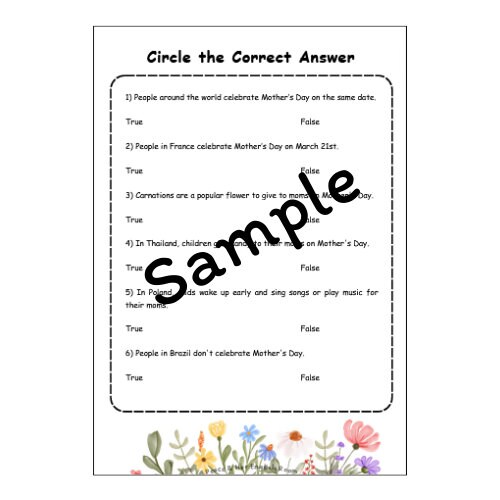 Mother's Day Worksheets, Workbooks, Activities, Reading Comprehension ...