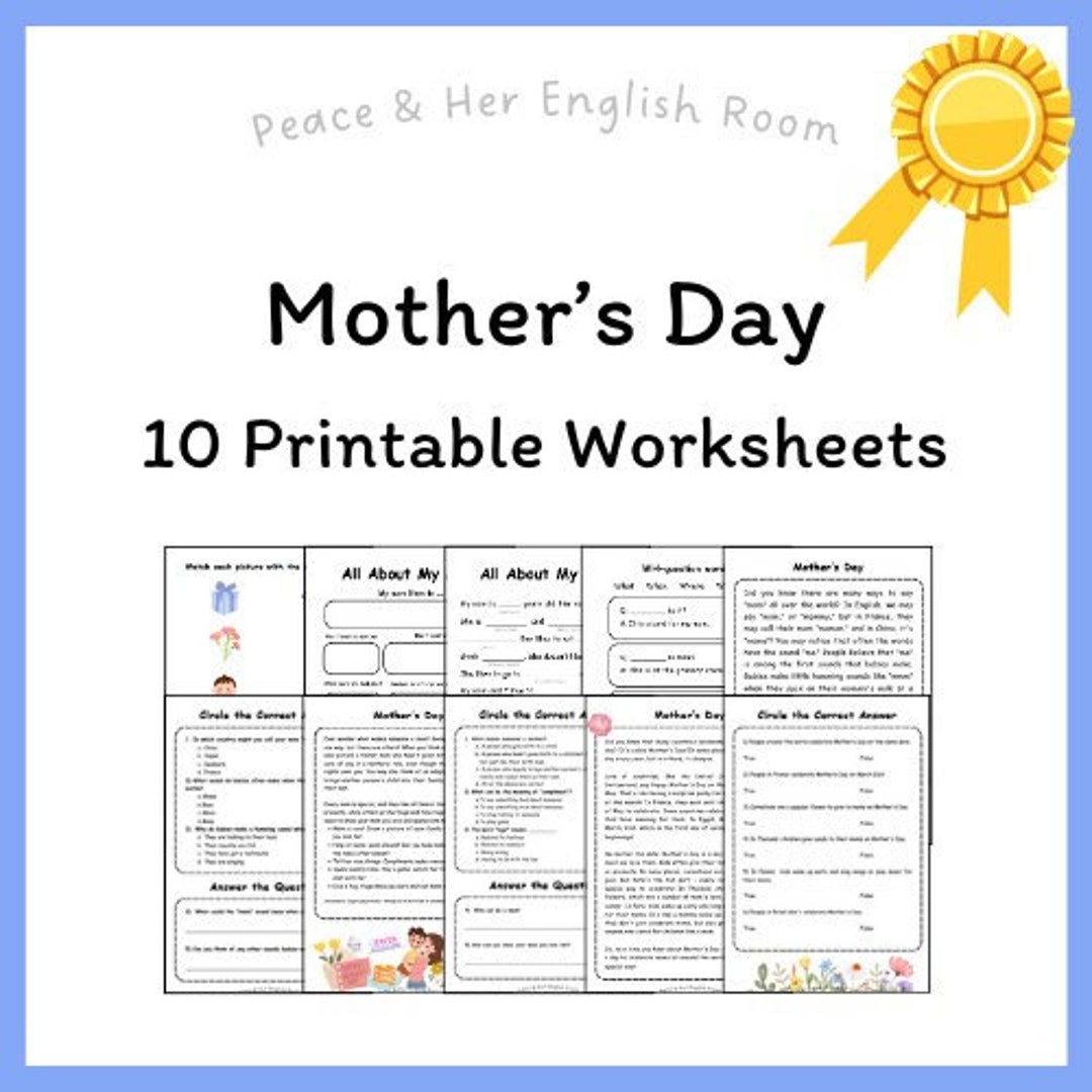 Mother's Day Worksheets, Workbooks, Activities, Reading Comprehension ...