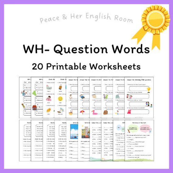 Hoja De Trabajo De Palabras Wh Wh Questions