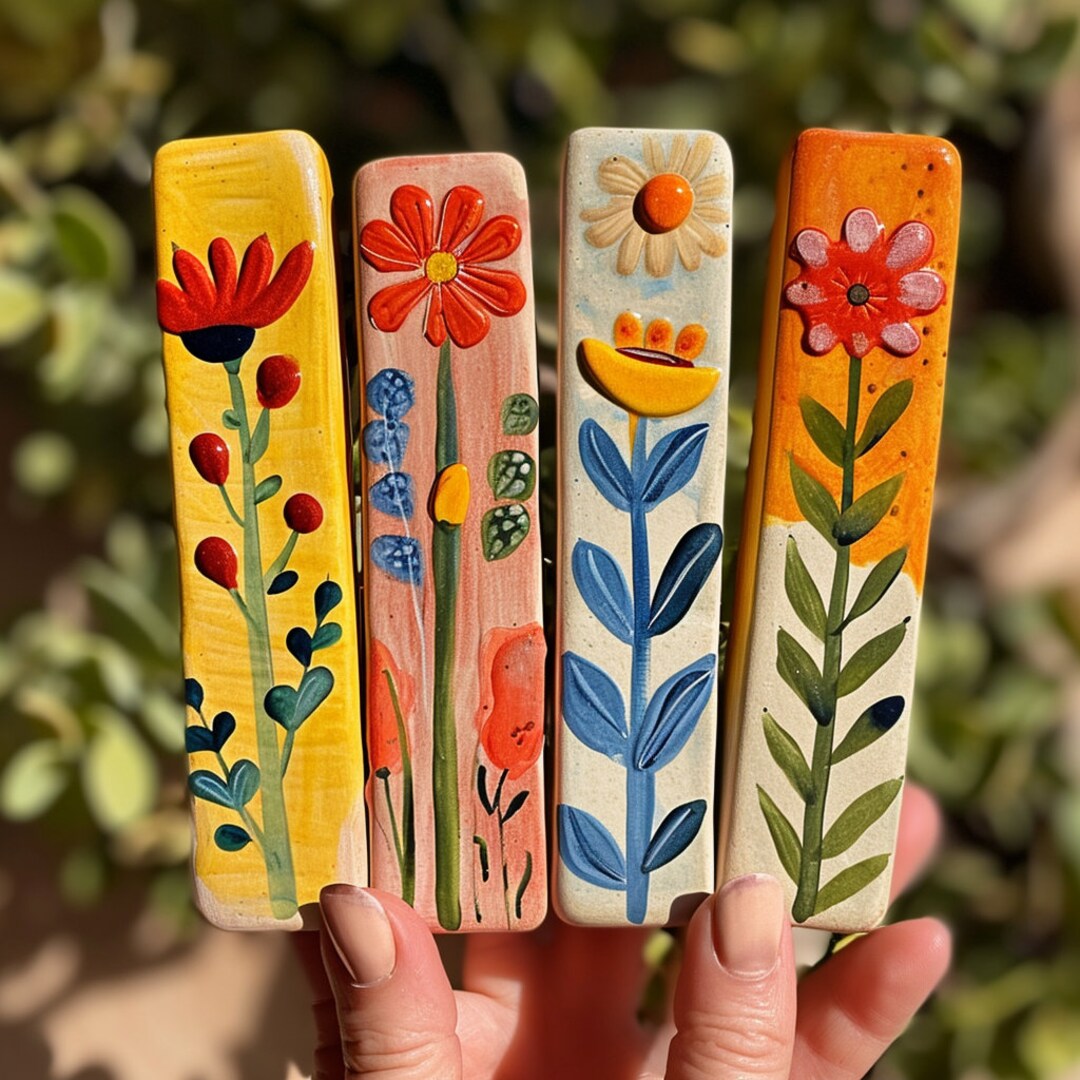 Hand Painted Ceramic Plant Signs - Etsy