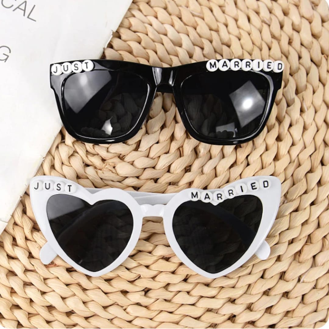 Custom Bride and Groom Wedding Sunglasses, Just Married Sunglasses ...