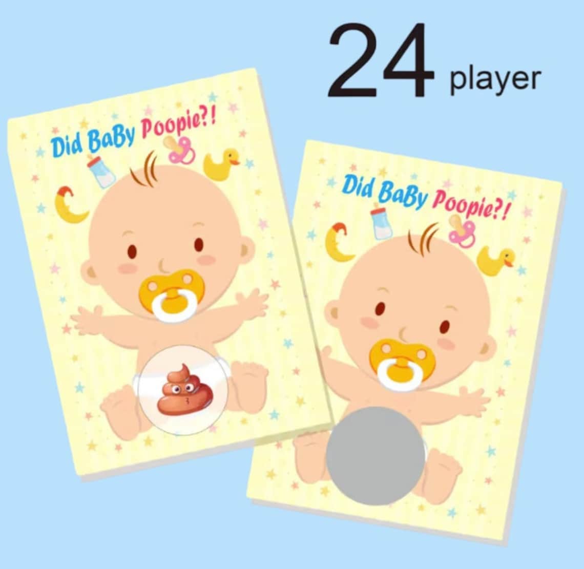 Did Baby Poop Baby Shower Game, Gender Reveal Games, Baby Shower ...