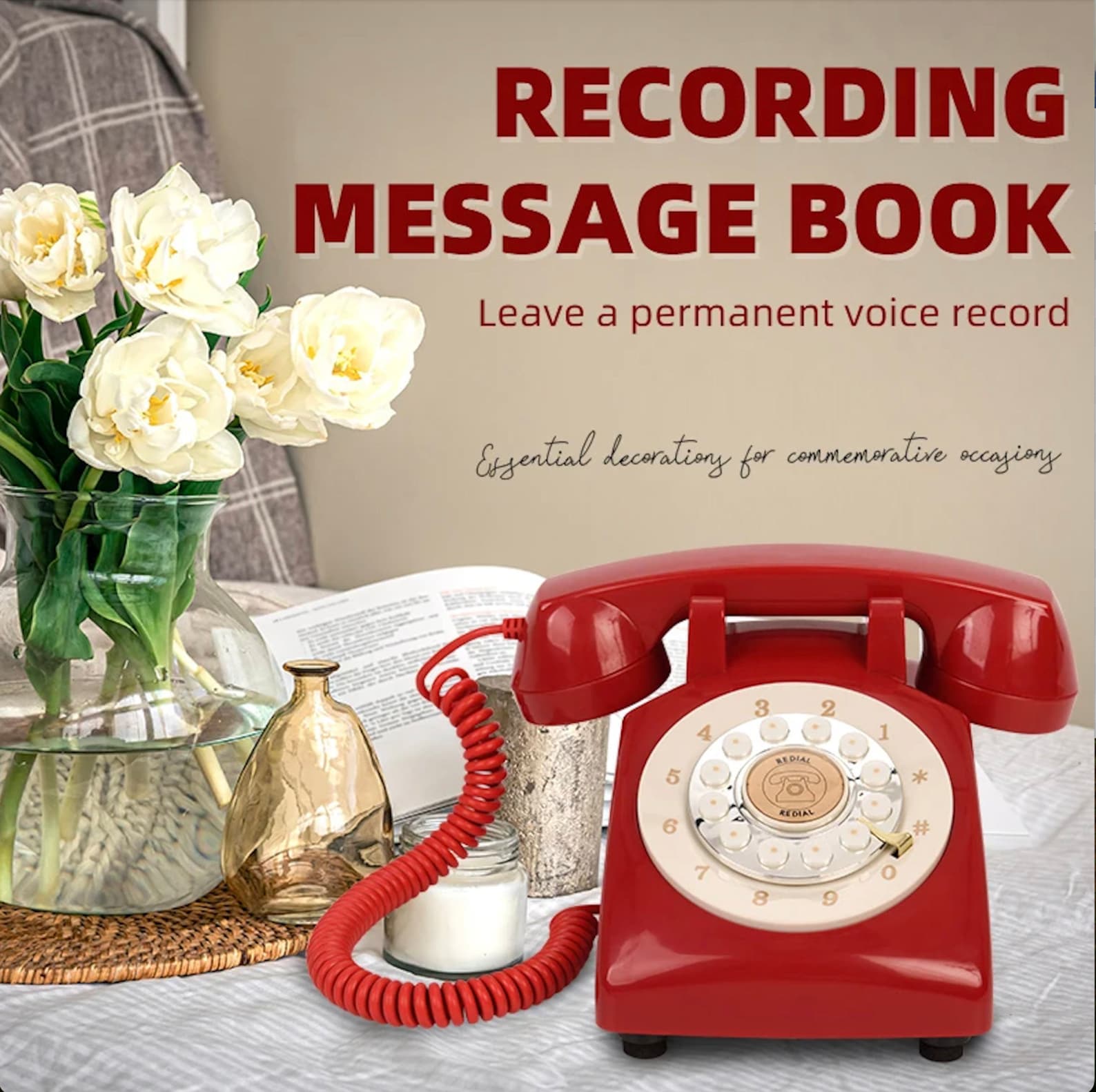 Audio Guestbook Phone Wedding Recorder Elegant Wedding Vintage Wedding ...