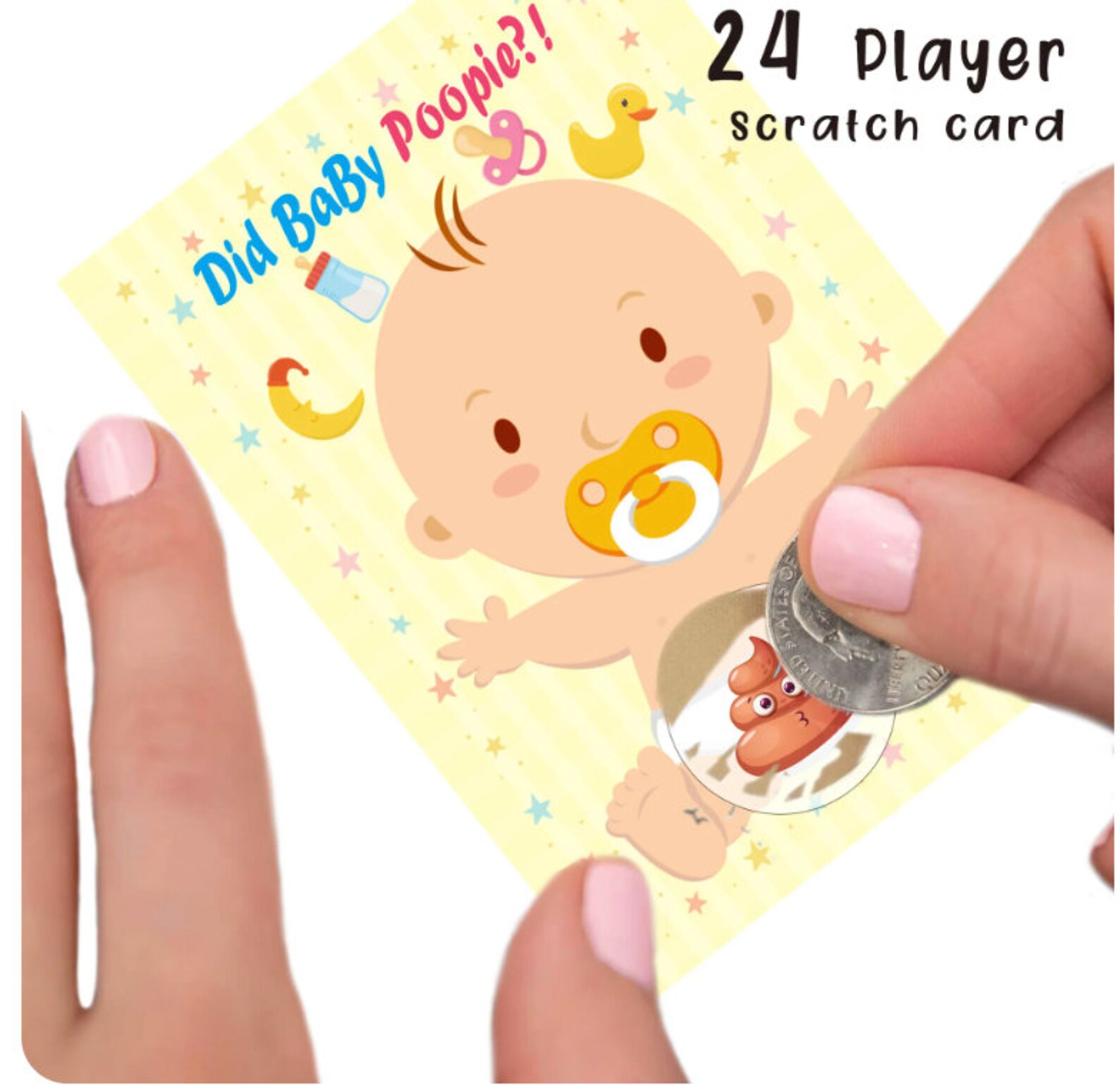 Did Baby Poop Baby Shower Game, Gender Reveal Games, Baby Shower ...