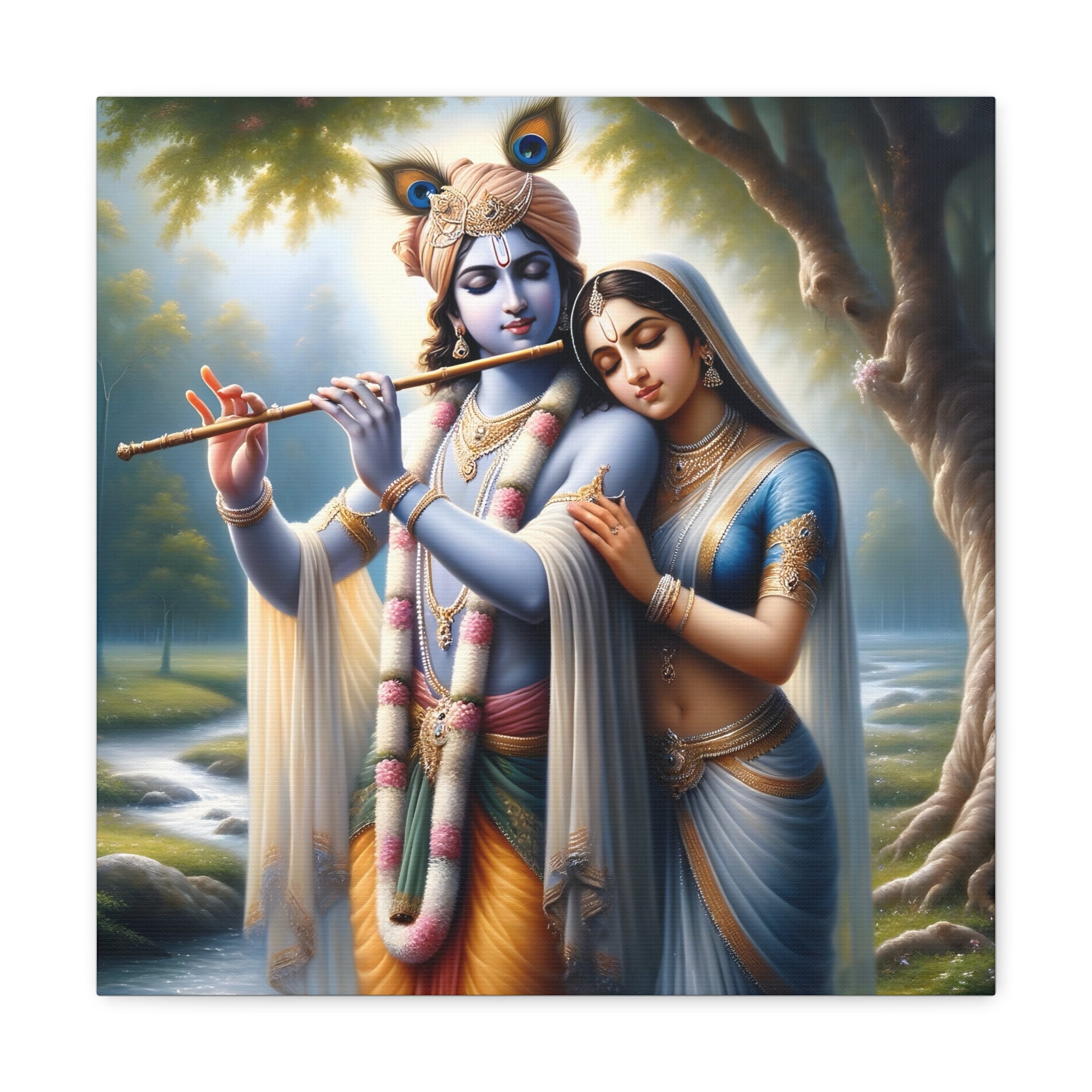 Radha Krishna by the River - Etsy