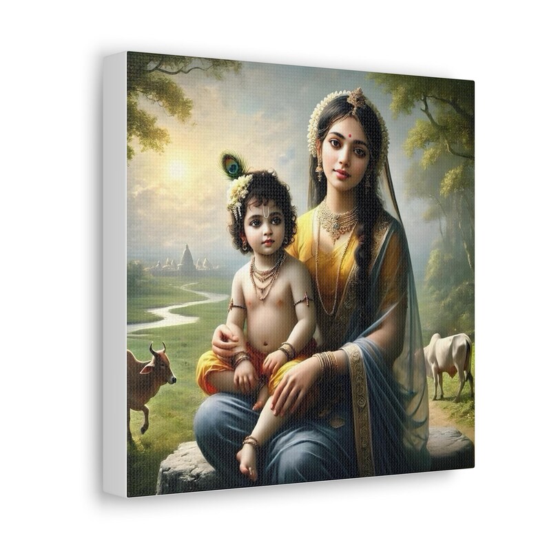 Baby Krishna With Mother Yashoda - Etsy