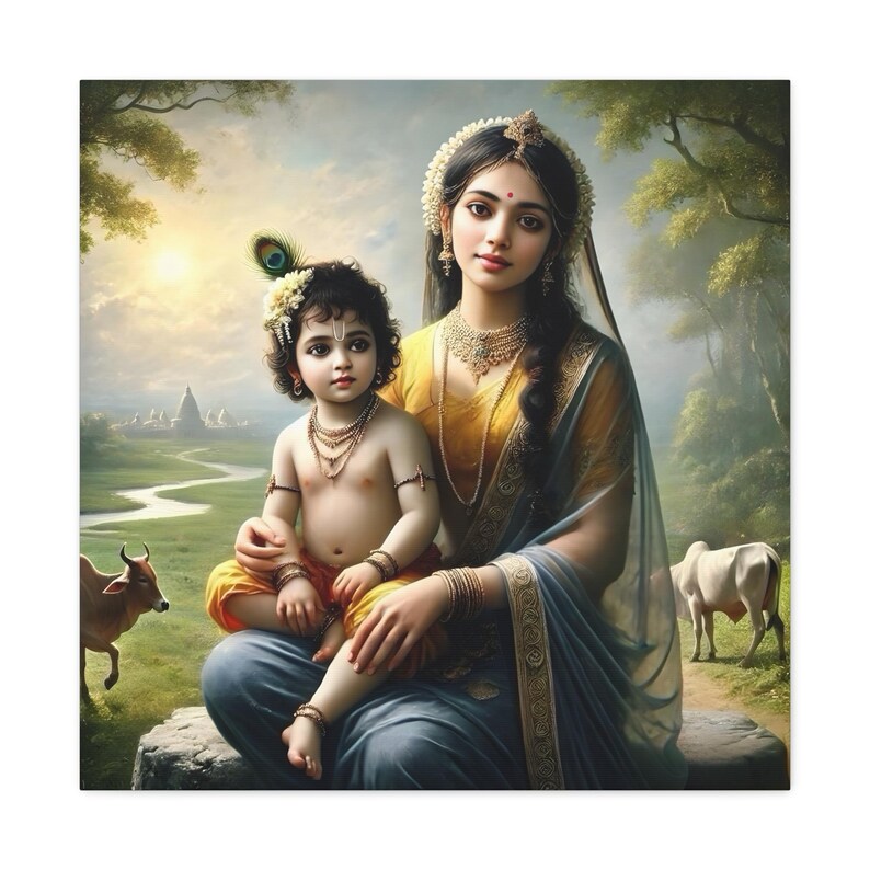 Baby Krishna With Mother Yashoda - Etsy