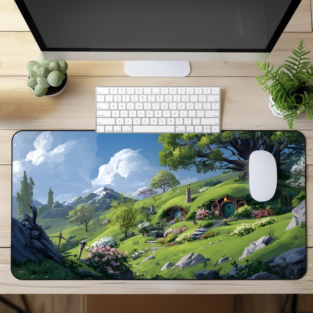 Dwarf Village Desk Mat: Cozy Fantasy Mousepad, Office Decor - Etsy